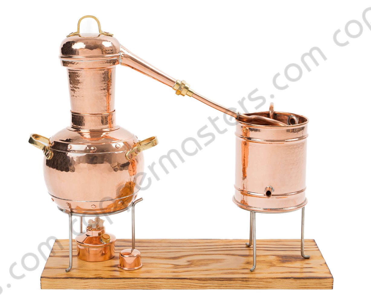 Copper Alembic Still (Alchemist Model) with Wooden Base - Copper ...