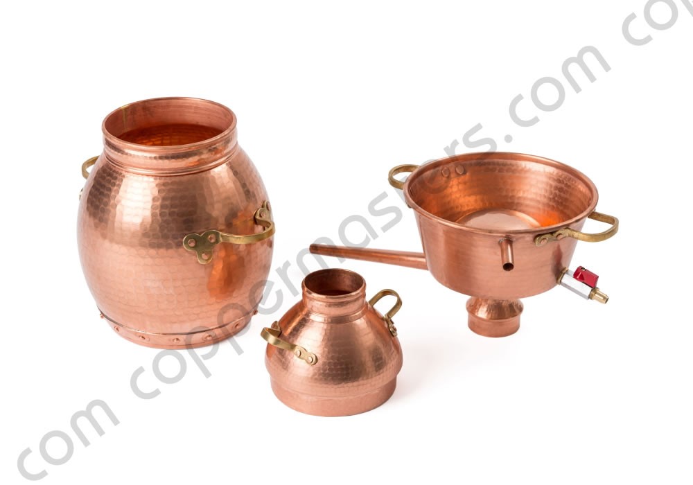 Copper Alquitar Still 3 Bodies Premium Copper Masters Portugal